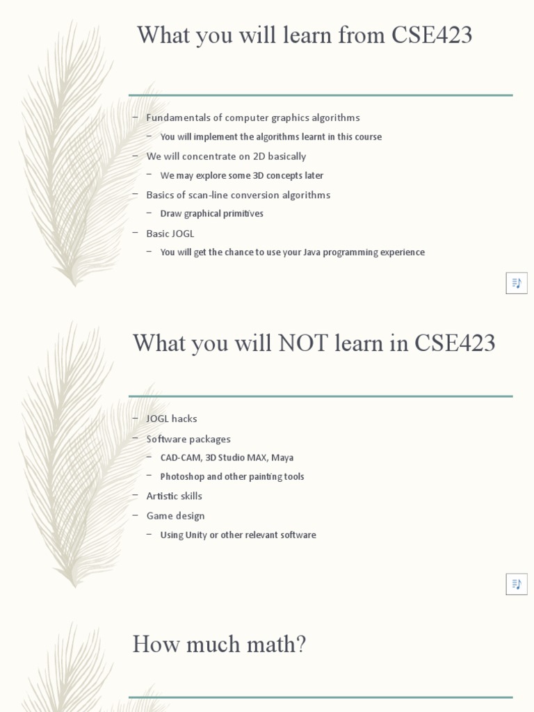 What You Will Learn From CSE423: - Fundamentals of Computer Graphics ...