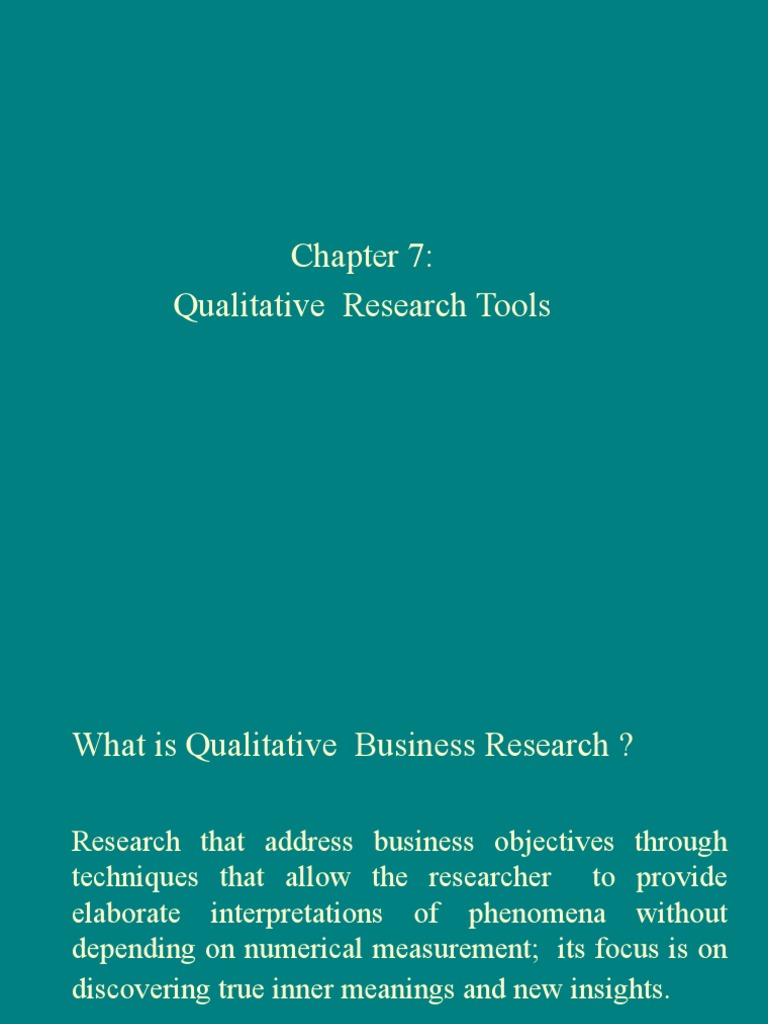Qualitative Research Tools | PDF | Qualitative Research | Survey ...