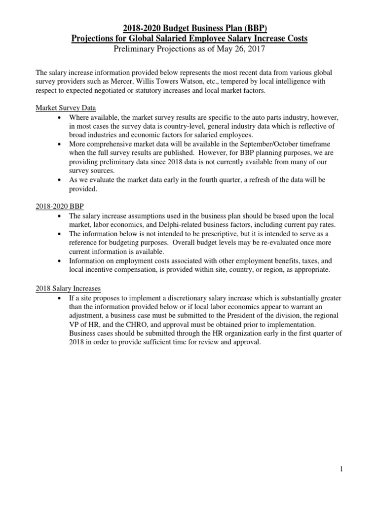 2018 WW Employee Economics For Salaried Employees | PDF | Salary ...