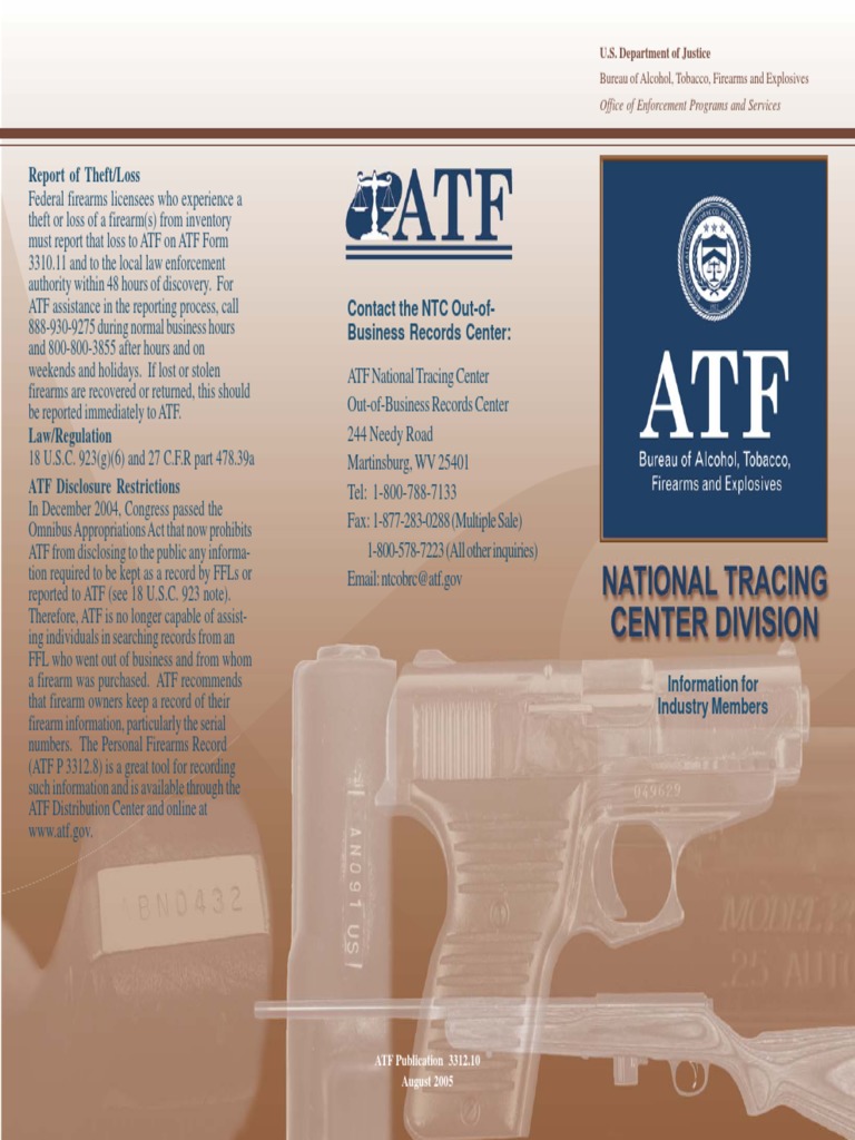 ATF National Tracing Center Division Flyer | PDF | Bureau Of Alcohol ...