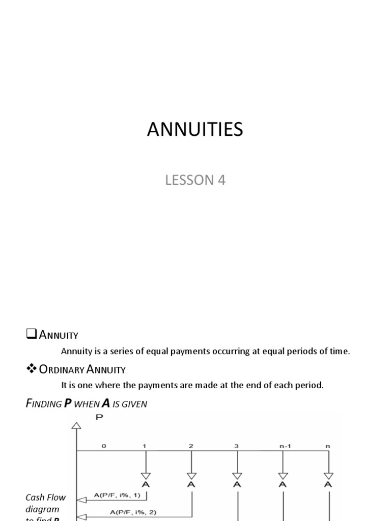 Lesson 4 - Annuities | PDF | Interest | Financial Services