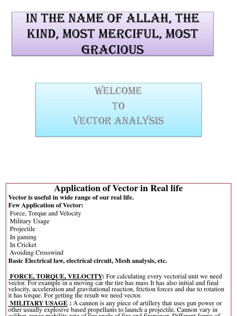Vector Analysis 1 Pdf Euclidean Vector Velocity