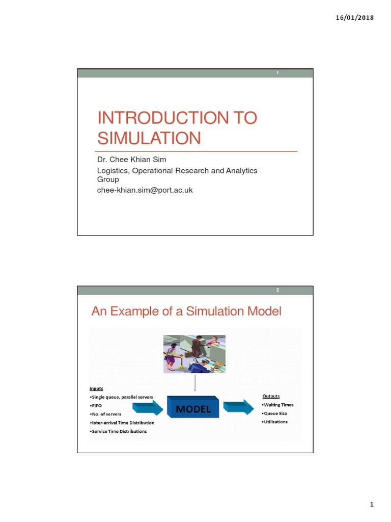 Introduction To Simulation: An Example of A Simulation Model | PDF ...