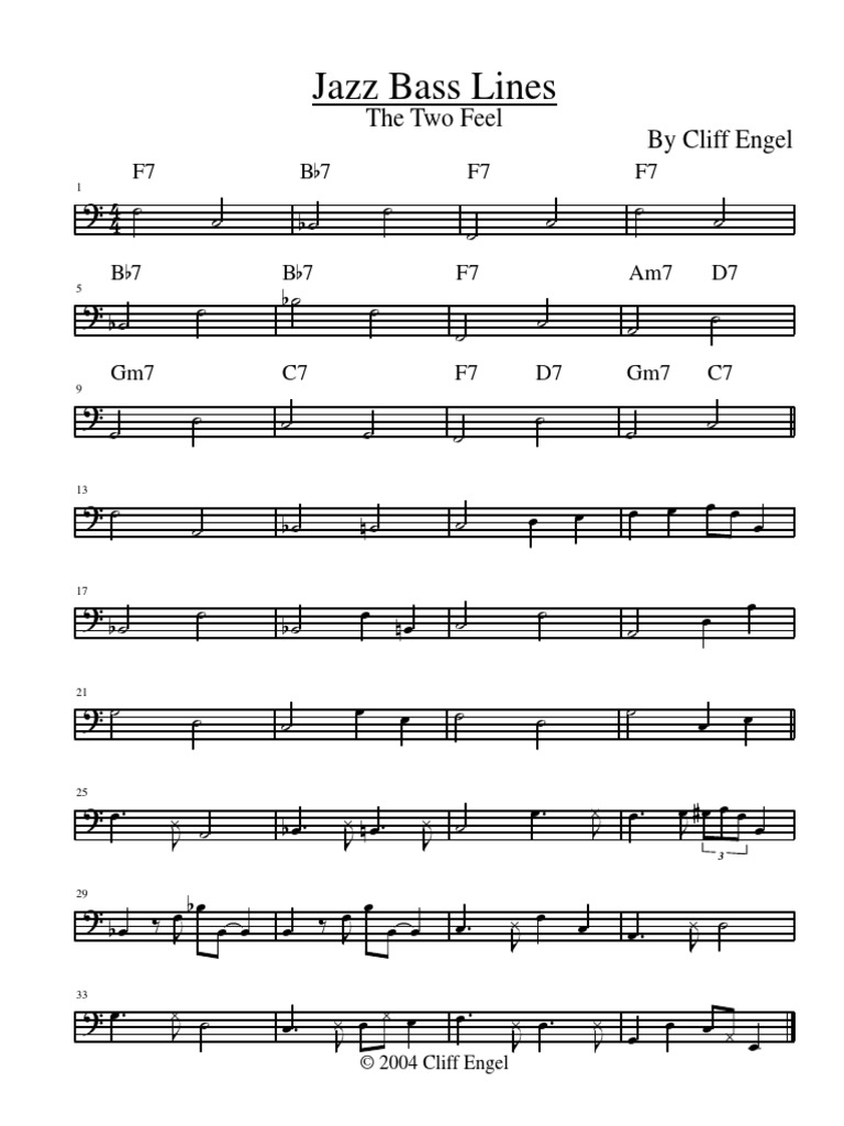 Two - Feel Bass Lines | PDF | Harmony | Rhythm