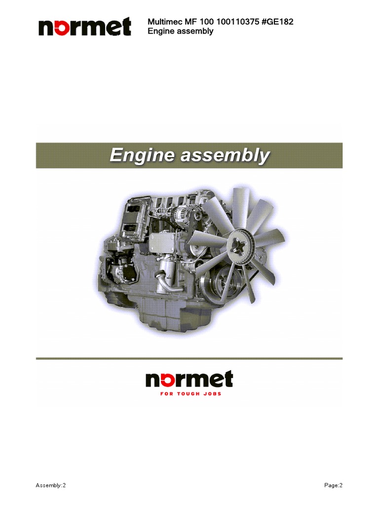 Multimec MF 100 100110375 #GE182 Engine Assembly | PDF | Screw | Washer ...