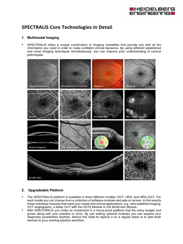 SPECTRALIS Core Technologies in Detail: 1. Multimodal Imaging | PDF ...
