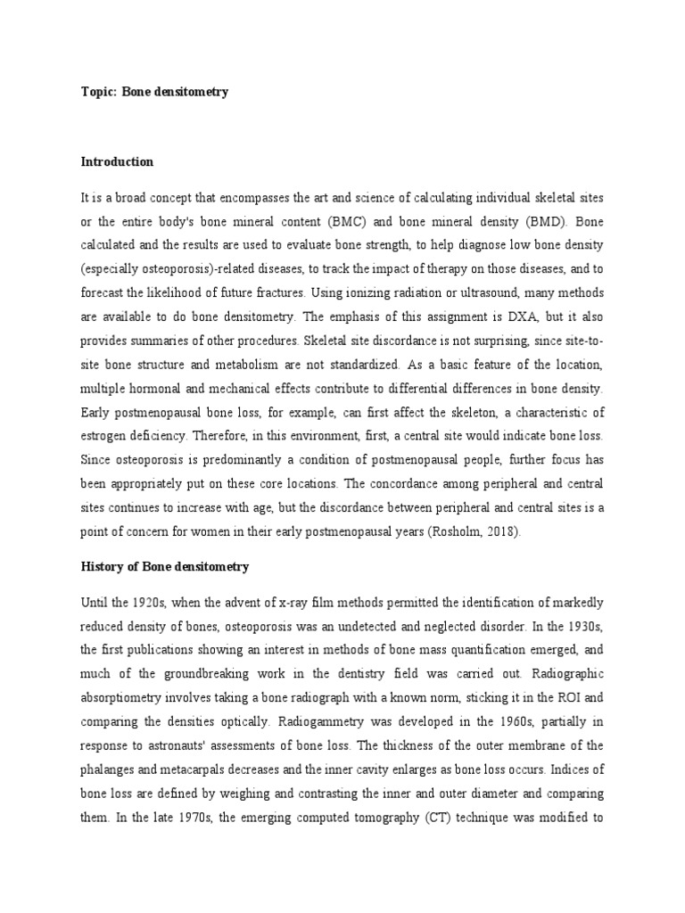 Topic: Bone Densitometry | PDF | Osteoporosis | Bone