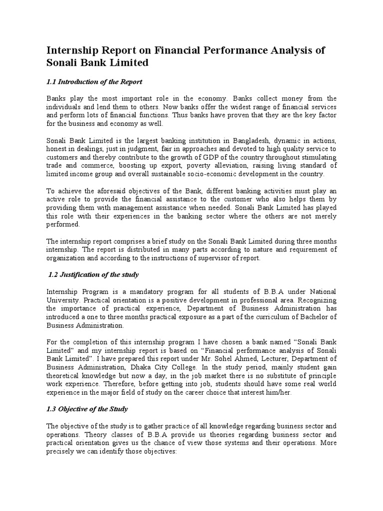 Idoc - Pub - Internship Report On Financial Performance Analysis of ...