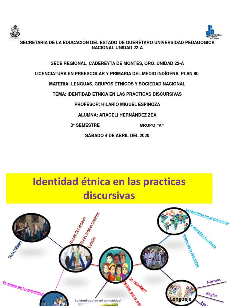 Identidad Étnica en Las Practicas Discursivas TAREA 04 ABRIL Araceli Henrnadez Zea | PDF