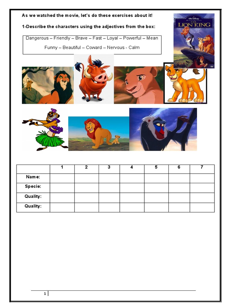 The-Lion-King Activities Teacher Switcher | PDF