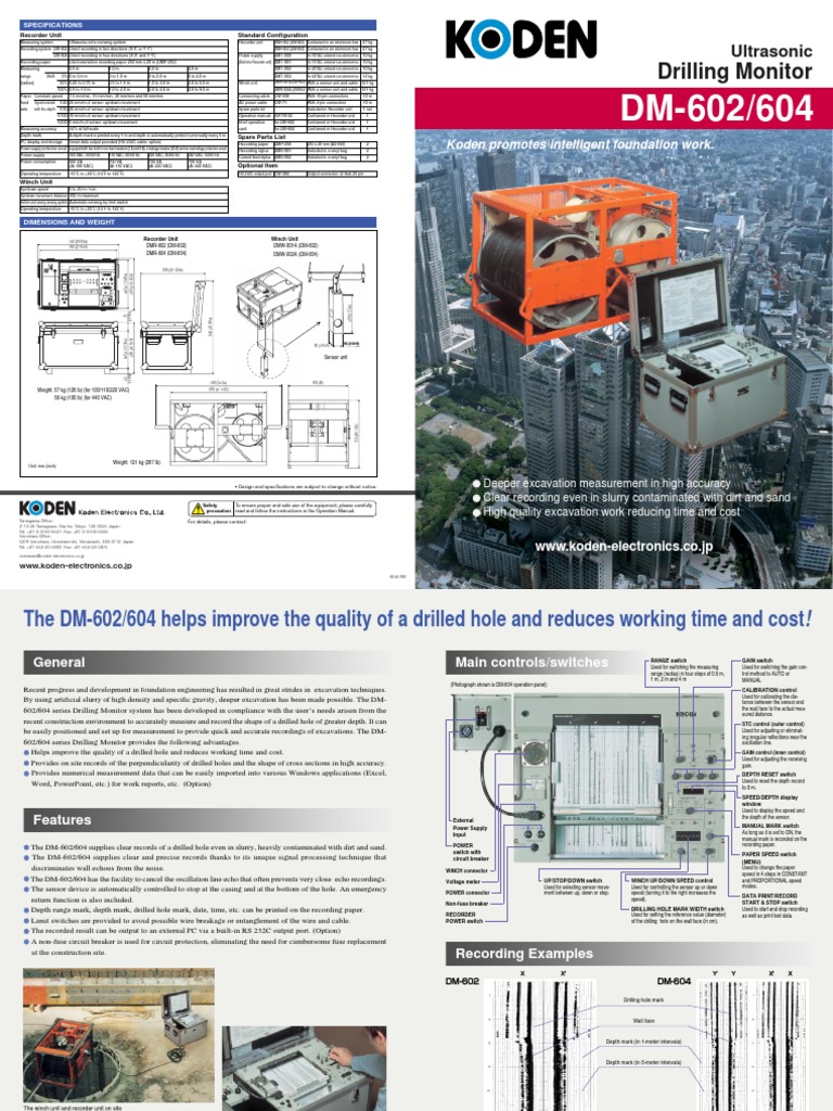 Koden DM602604-e | PDF | Drilling | Switch