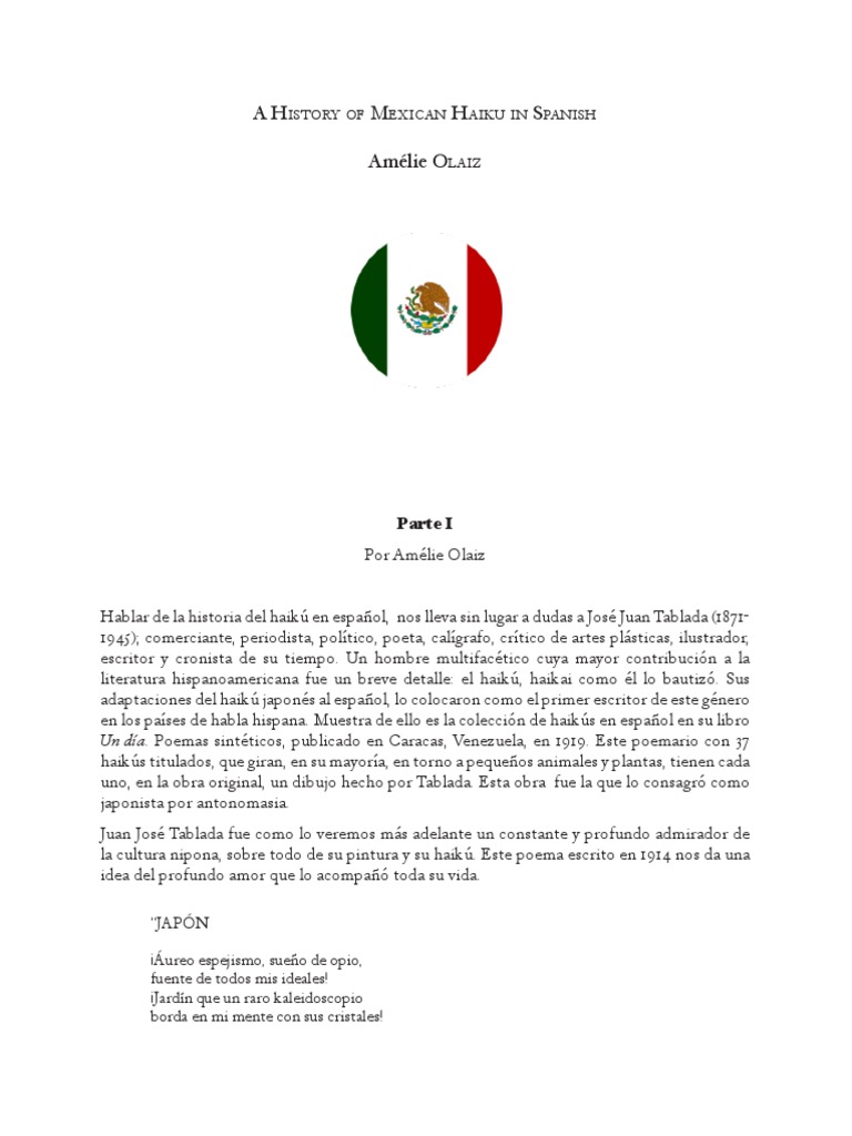 A History of Mexican Haiku in Spanish | PDF | Haiku | Poesía