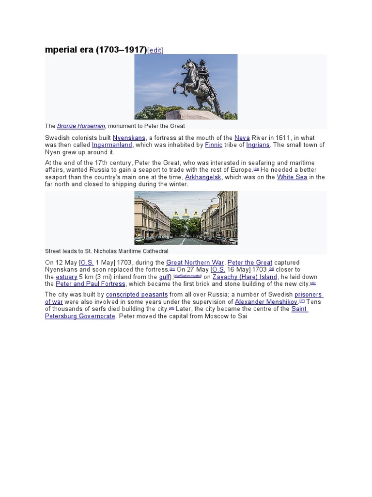 Mperial Era (1703-1917) : Bronze Horseman | PDF