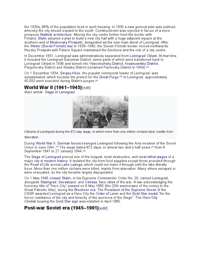 Leningrad's WWII Siege and Aftermath | PDF | Saint Petersburg ...
