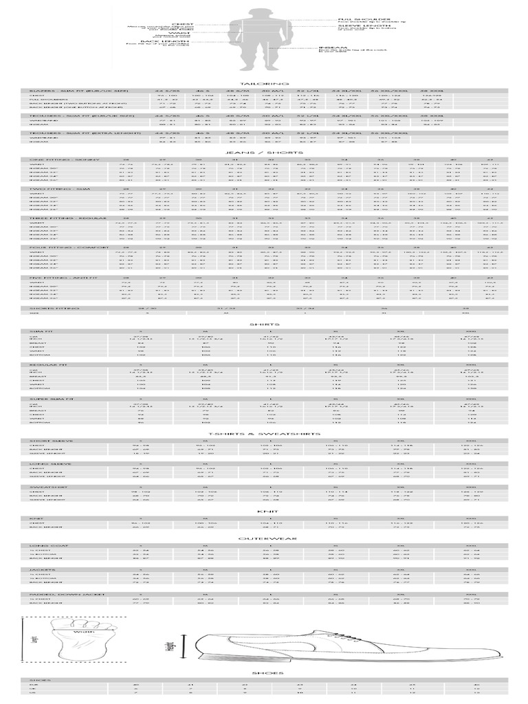 Selected Homme Size Guide | PDF