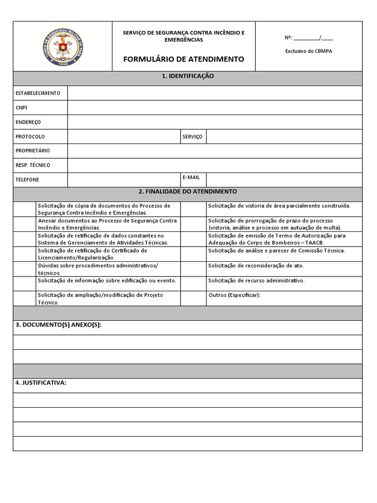 13 FORMULÁRIO DE ATENDIMENTO IT Site CBMPA | PDF | Negócios | Computadores