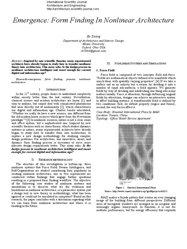 Emergence Form Finding in Nonlinear Architecture | PDF | Emergence | System