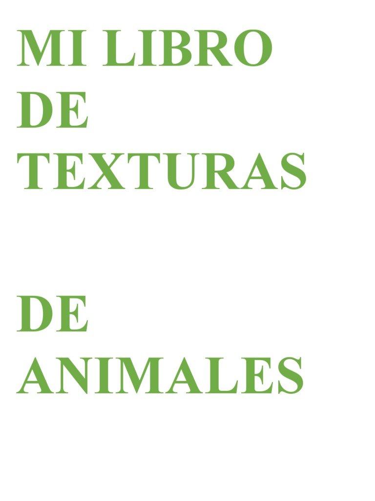 Mi Libro de Texturas de Animales | PDF