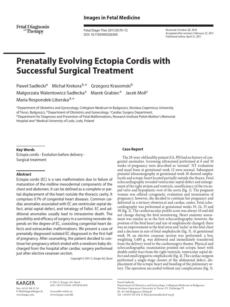 Ectopia Cordis | PDF | Congenital Heart Defect | Heart