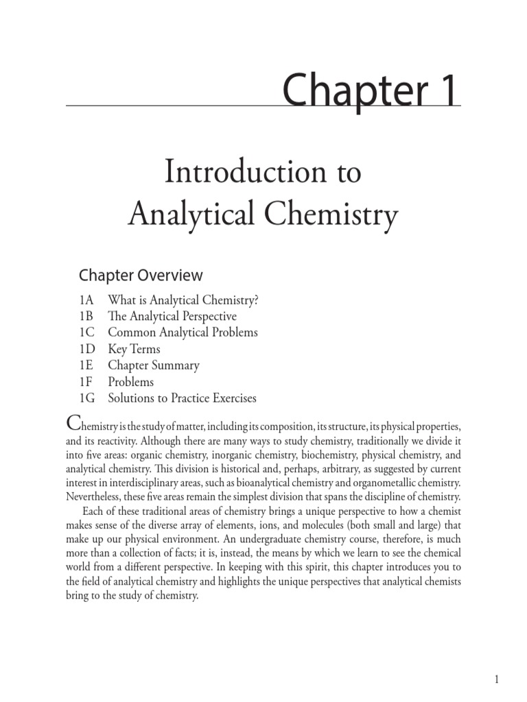 Analytical Chemistry Chapter1 PDF | PDF | Analytical Chemistry | Analysis