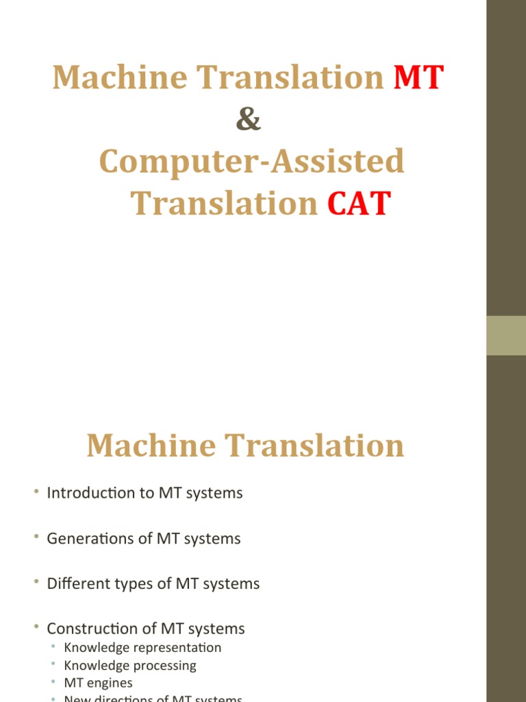 Machine Translation Computer-Assisted Translation | PDF | Parsing ...