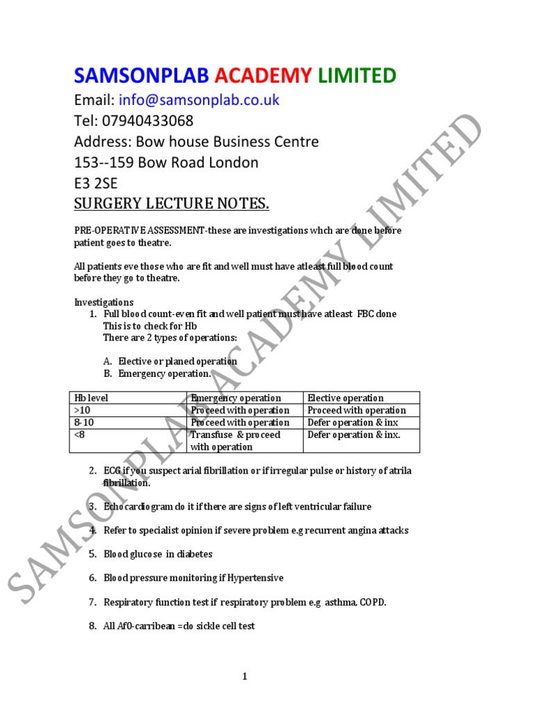 Surgery Notes | PDF | Rectum | Neck