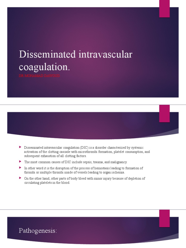 Disseminated Intravascular Coagulation | PDF | Coagulation | Thrombus