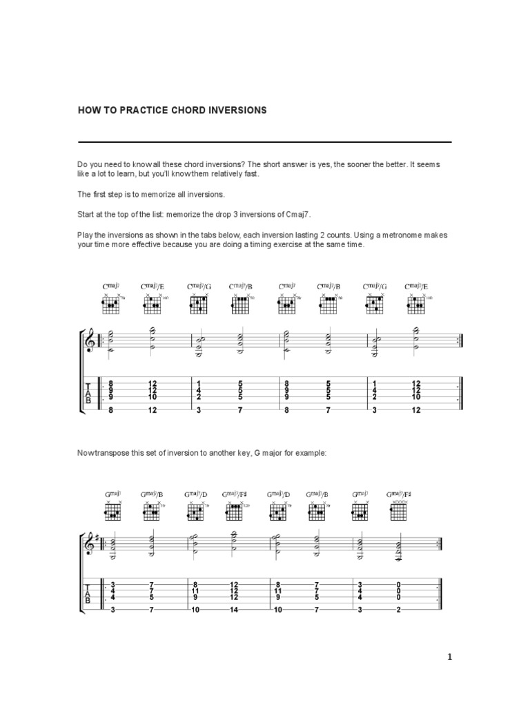 How To Practice Chord Inversions | PDF | Chord (Music) | Music Theory