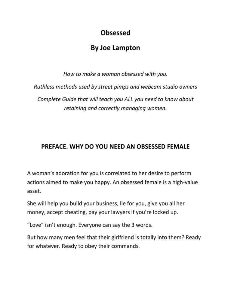 Obsessed Joe Lampton | Download Free PDF | Girlfriend | Social Media