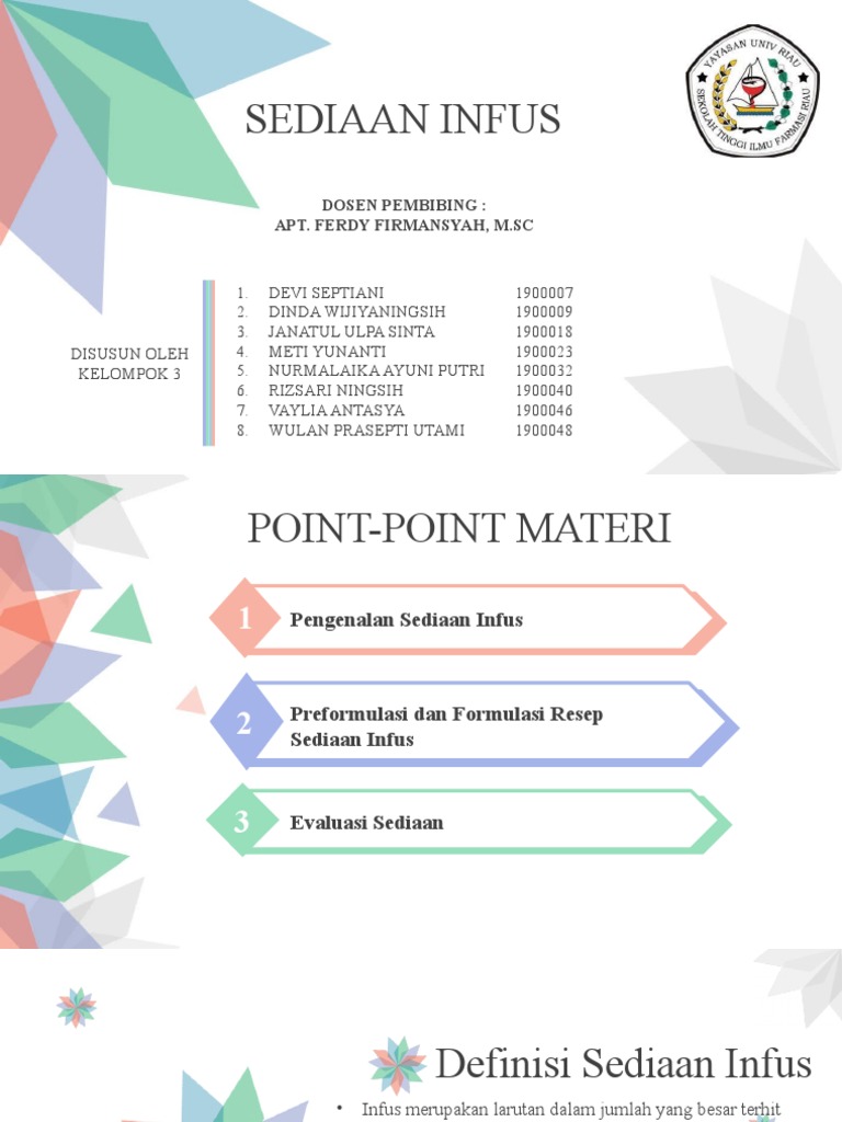 Evaluasi dan Formulasi Sediaan Infus | PDF