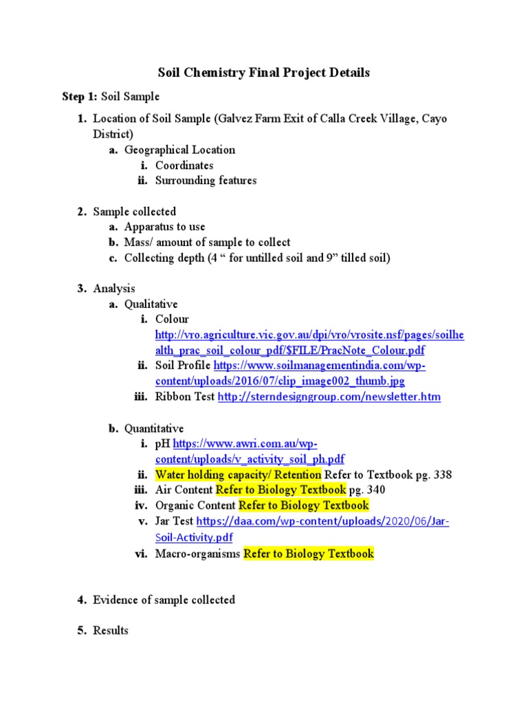 Soil Chemistry Final Project Details 1 | PDF | Law
