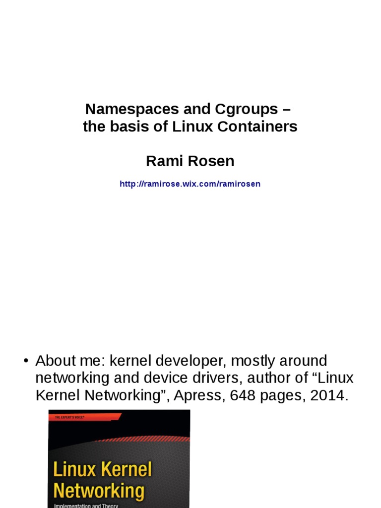 Linux Containers: Namespaces & Cgroups | PDF | Utility Software ...