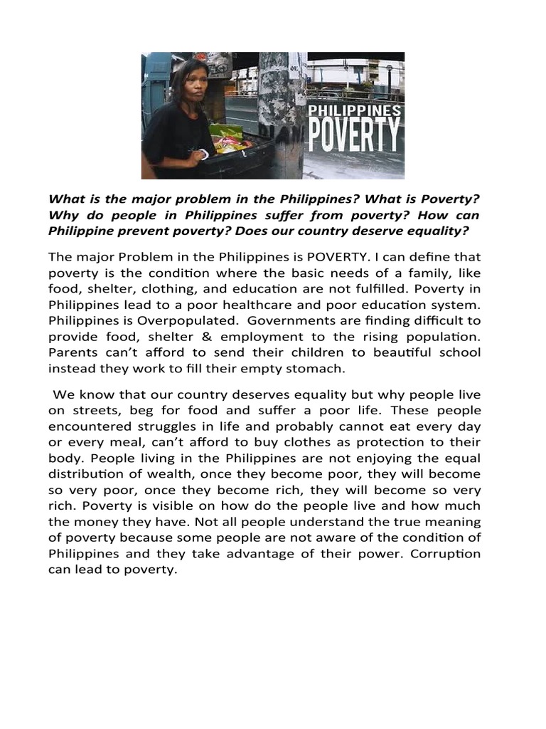 Poverty Essay | PDF | Philippines | Poverty