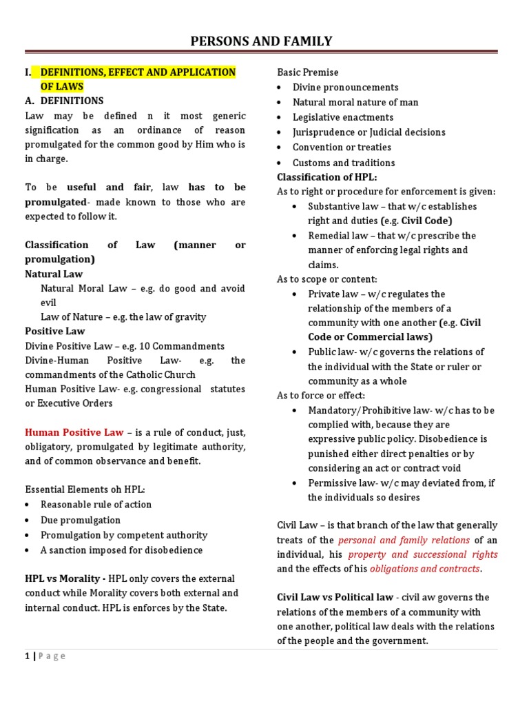 Persons and Family: Human Positive Law | PDF | Precedent | Justice