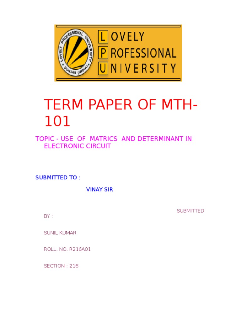 Matrix Methods in Circuit Analysis | PDF | System Of Linear Equations ...