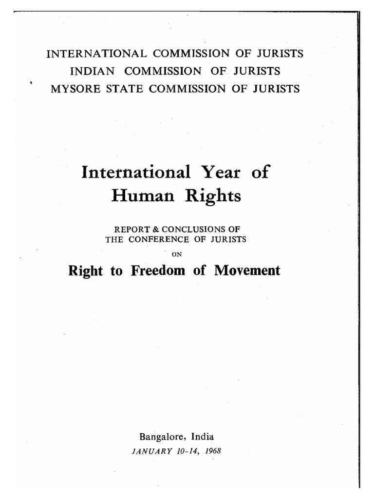 Right To Freedom of Movement Seminar Report 1968 Eng | PDF | Freedom Of ...