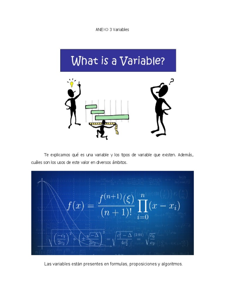 Anexo 3 Variables | PDF | Variable (informática) | Lenguaje de programación