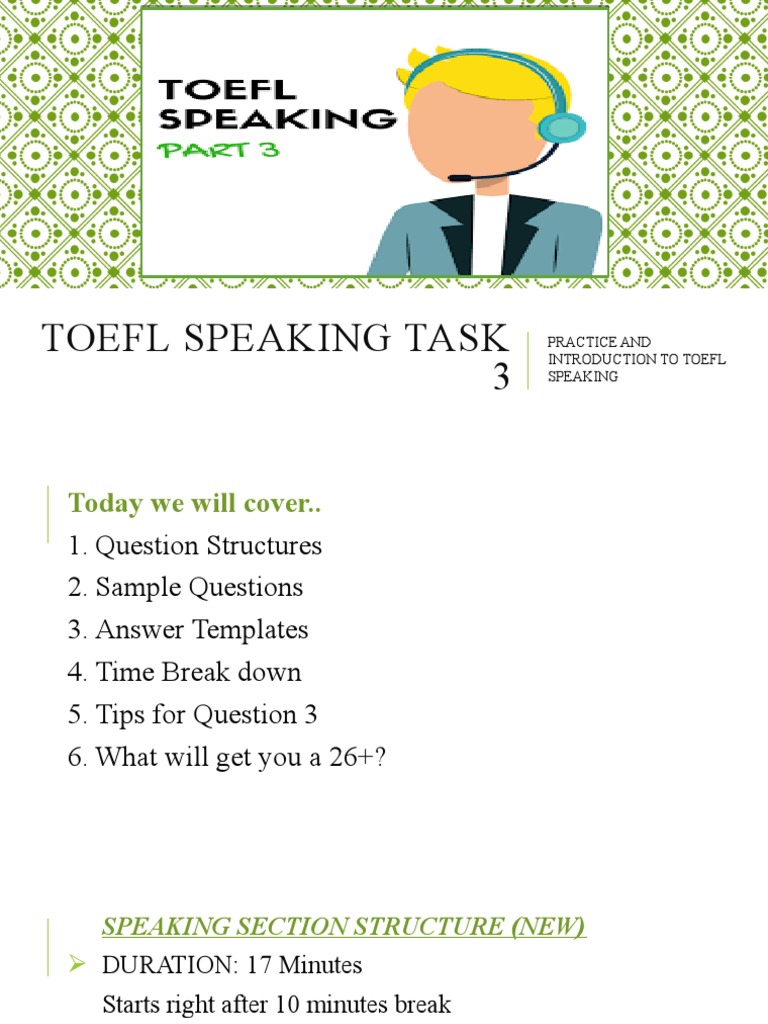 Master TOEFL Speaking with Templates, Tips and Sample Responses | PDF ...