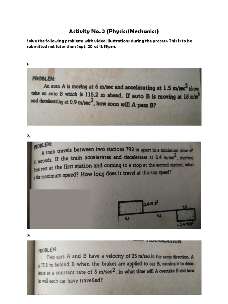 ACTIVITY - 3 Physics Mechanics | PDF
