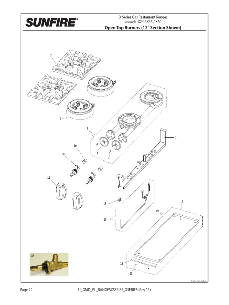 Sunfire X Series Range Parts Guide | PDF