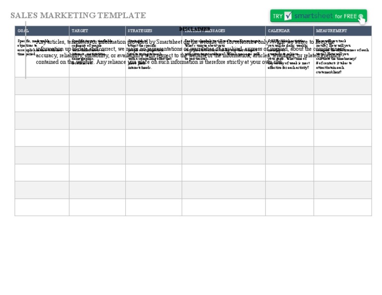 Sales Marketing Template | PDF | Sales | Marketing