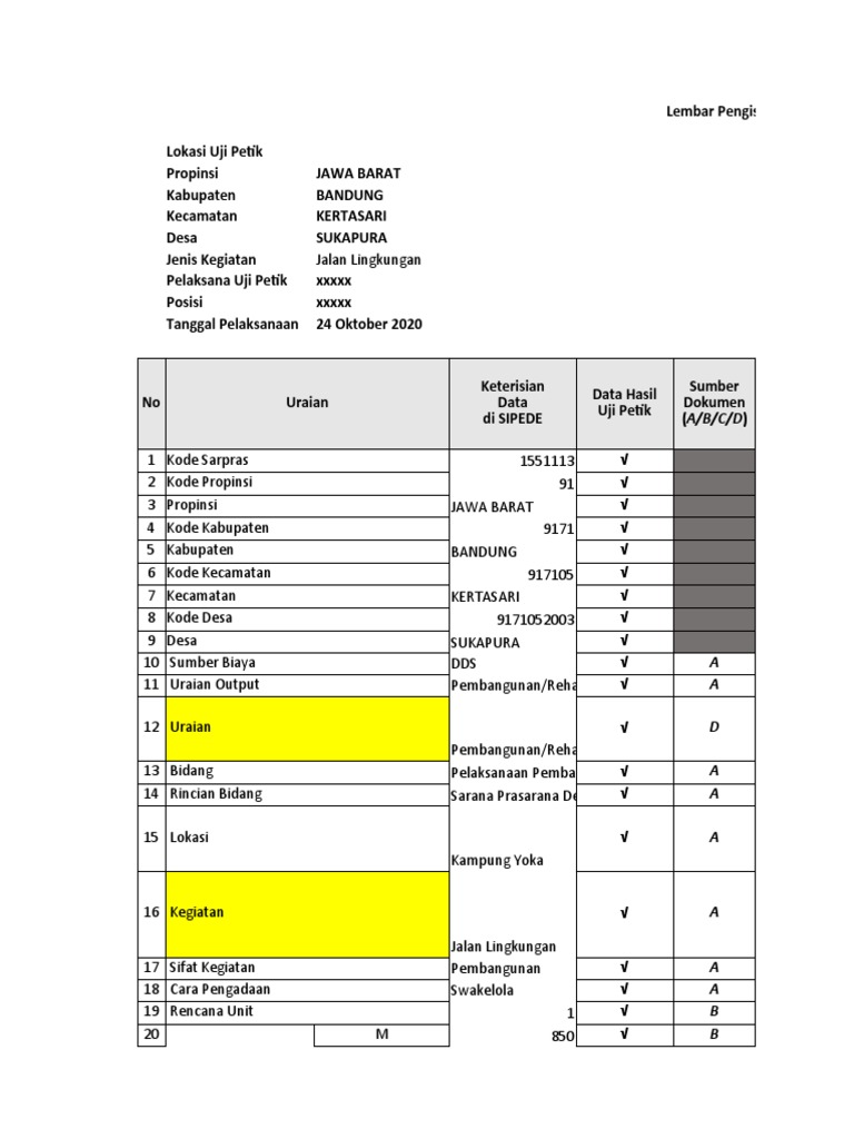 Contoh Uji Petik Jayapura | PDF