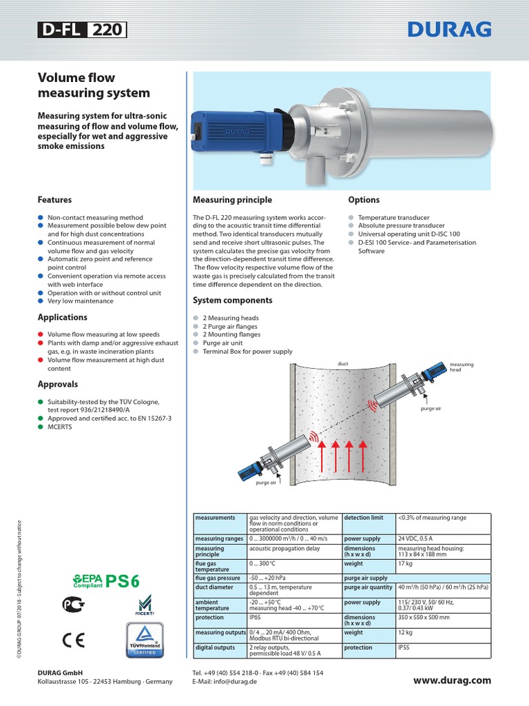 Volume Flow Measuring System | PDF | Ultrasound | Flow Measurement
