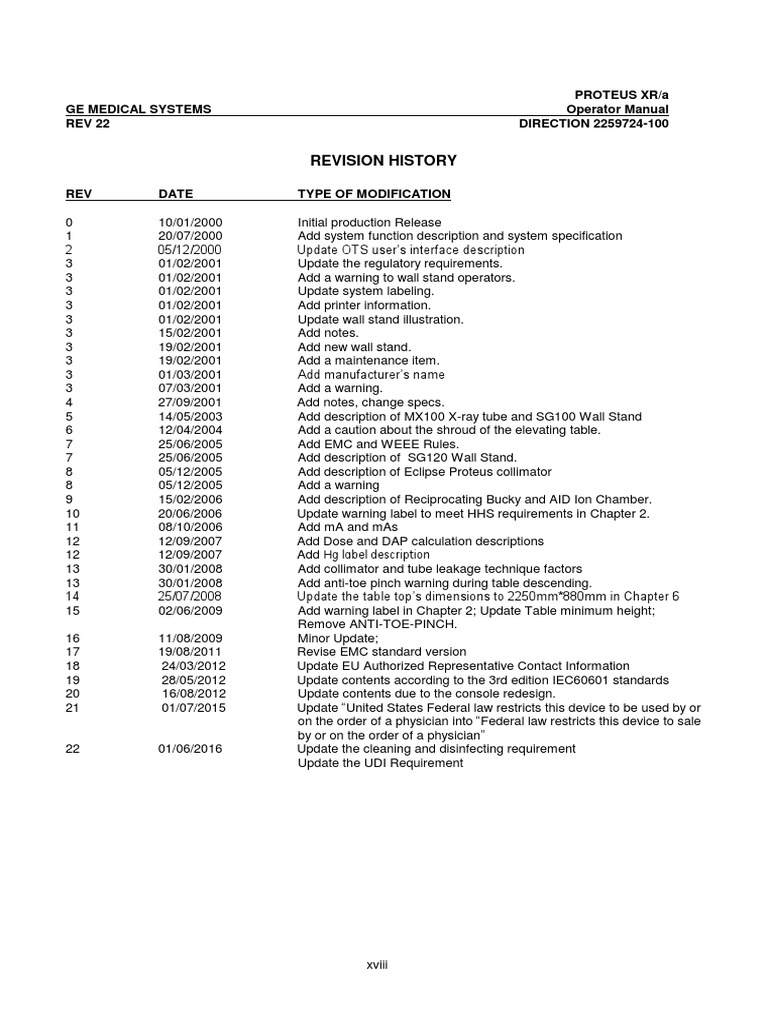 GE Proteus XR-A X-Ray - User Manual-20 | Download Free PDF | Computing ...