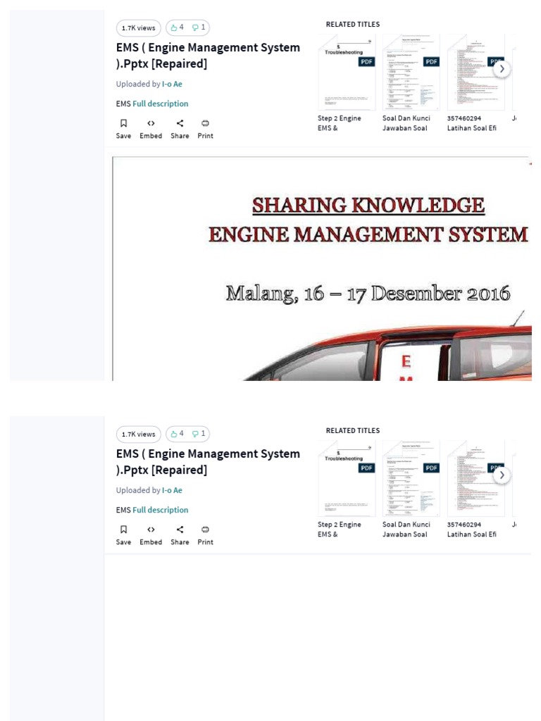 PDF Ems Engine Management System PPTX Repaired DD | PDF | Engine ...