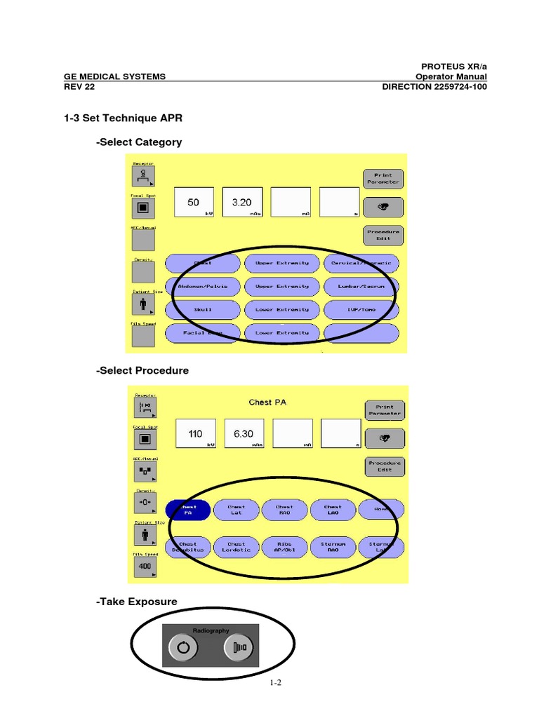 GE Proteus XR-A X-Ray - User Manual-22 | PDF