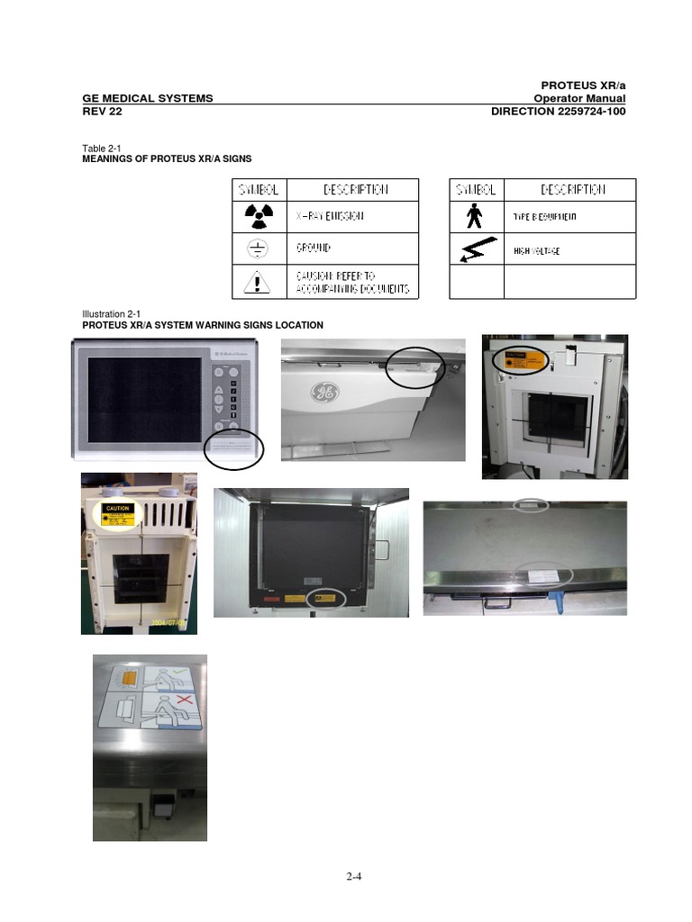 GE Proteus XR-A X-Ray - User Manual-28 | PDF