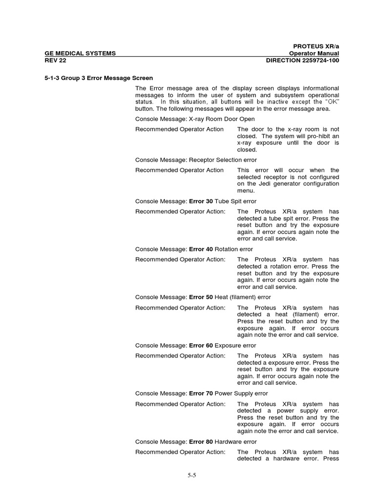 GE Proteus XR-A X-Ray - User Manual-43 | PDF | Software | Computing