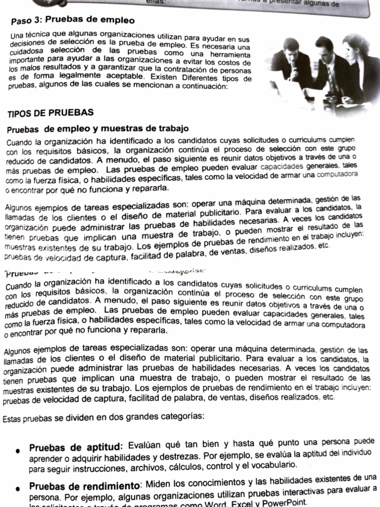 Tipos de pruebas de empleo y su utilidad en el proceso de selección de ...