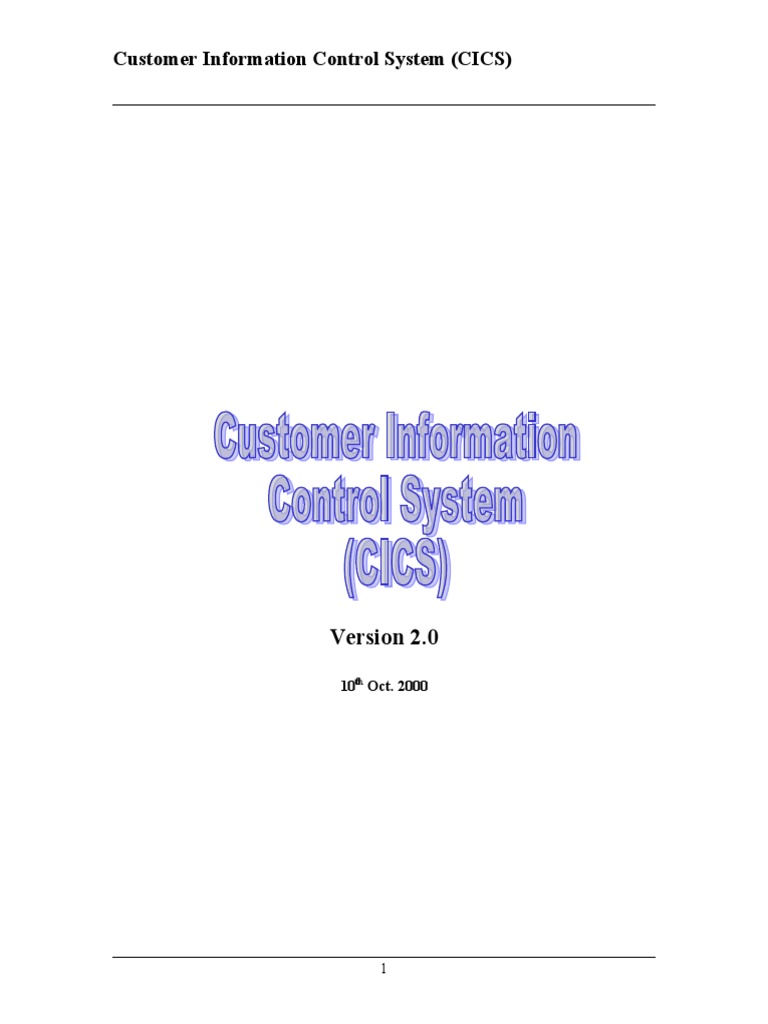 Customer Information Control System (CICS) | PDF | Computer Program ...